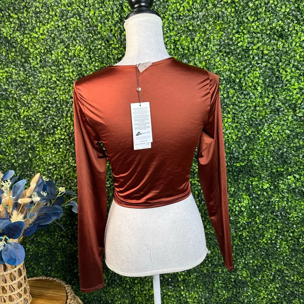 Alia | Tops | Nwt Calia Rash Guard Rust Long Sleeve Ruched Swim ...